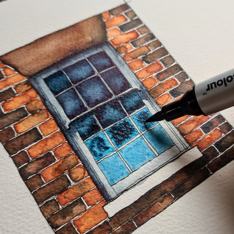 How to draw windows and brickwork – Winsor & Newton NA
