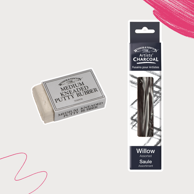 Medium Kneaded Putty Rubber & Assorted Charcoal Bundle – Winsor & Newton NA