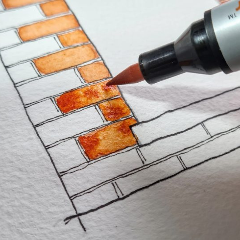 How to draw windows and brickwork – Winsor & Newton NA